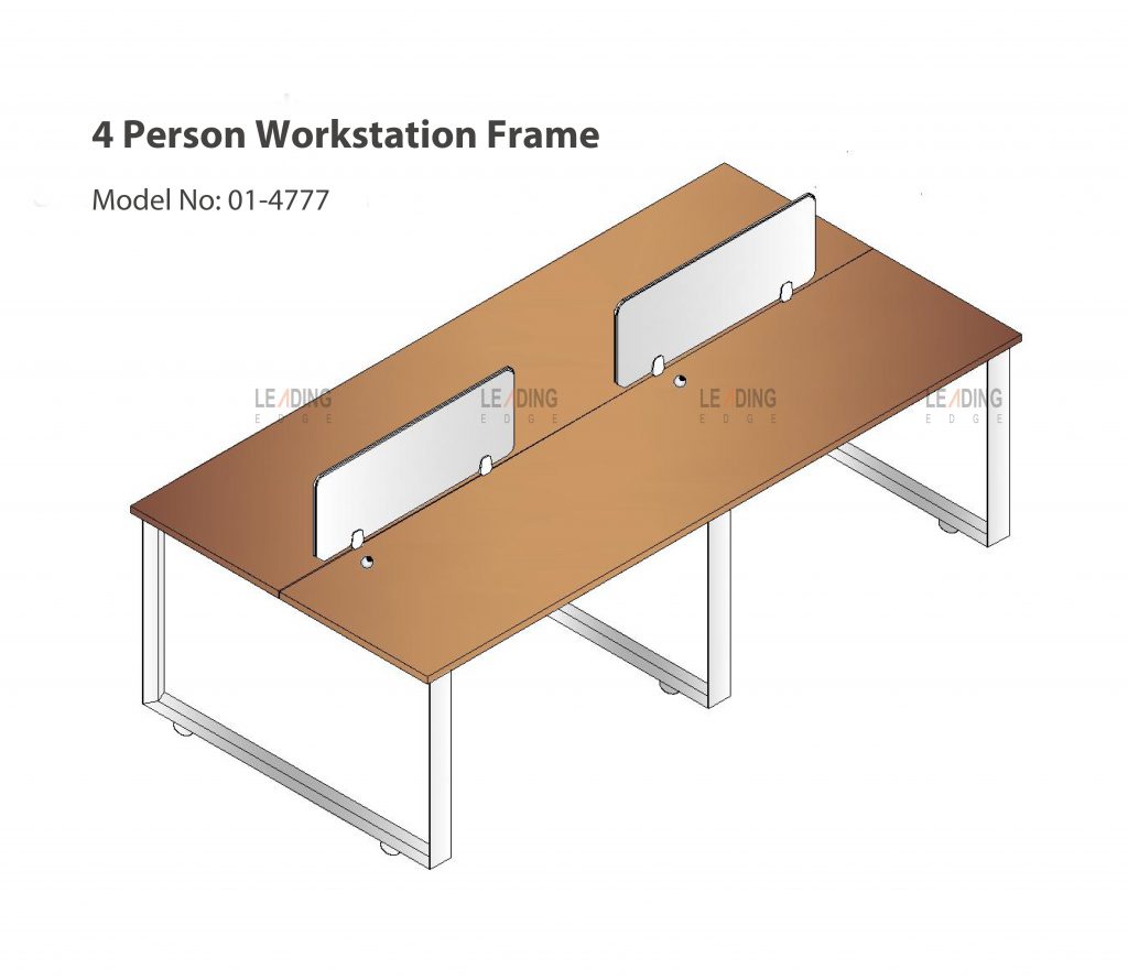 Workstation Office Table Frame for 4 Person, Metal, White 01-4777 ...