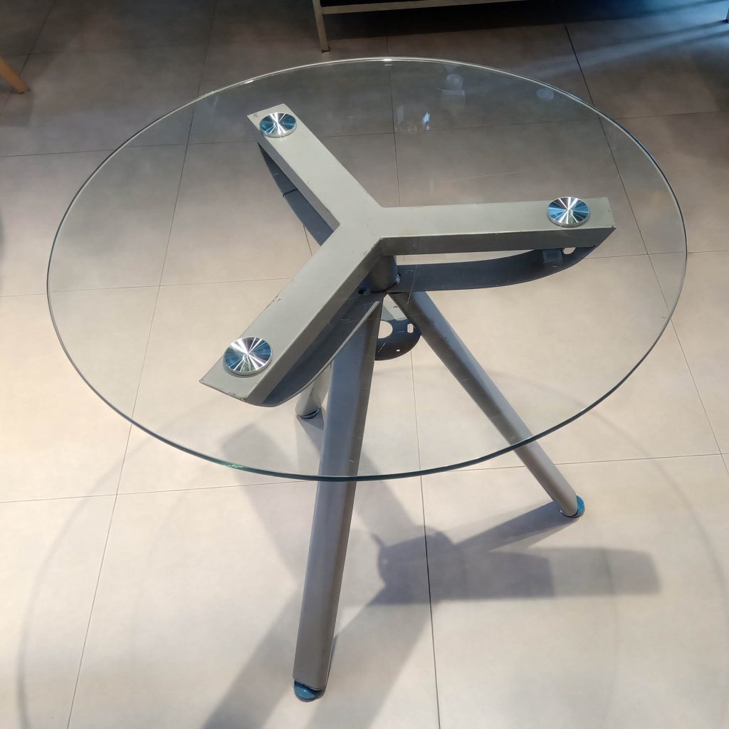 Modern Exclusive Round Table Frame, Metal Matte Black/ Silver 01-4659 ...