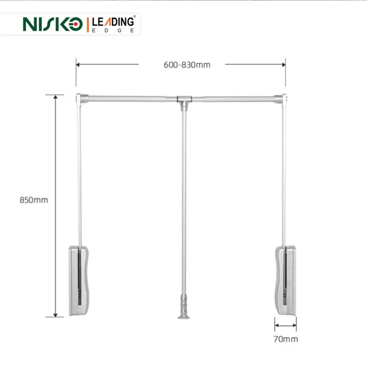 Up Down Lift Clothes Rack Black | 01-5622 - LEADING EDGE